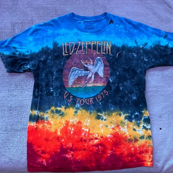 Shirts | Vintage Tie Dye Led Zeppelin Us Tour 1975 T Shirt | Poshmark